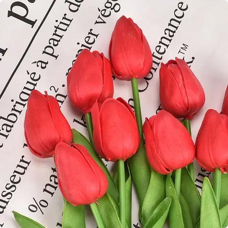 Bytová dekorace - kytice umělých tulipánů - 3 kusy Balení: 3 ks, Barvy: 4 jahodová