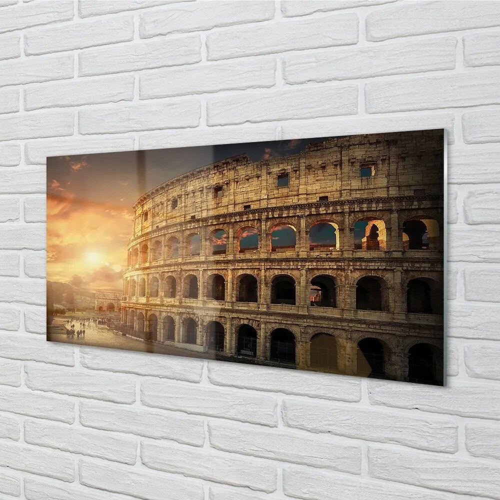 Obraz na skle Rome Colosseum při západu slunce 100x50 cm