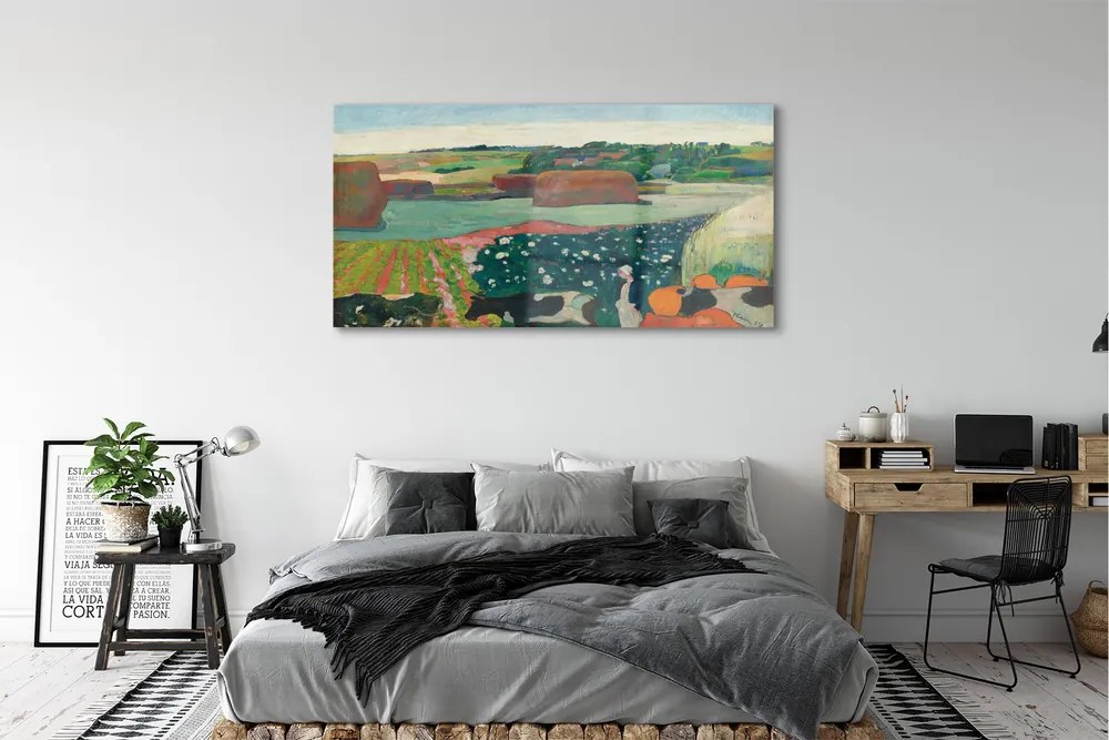 akrylový obraz Art malované pohled venkova 140x70 cm