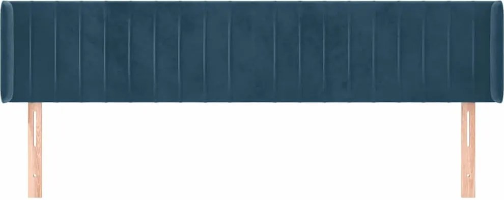 Čelo postele typu ušák tmavě modrá 163x16x78/88 cm samet 3119064