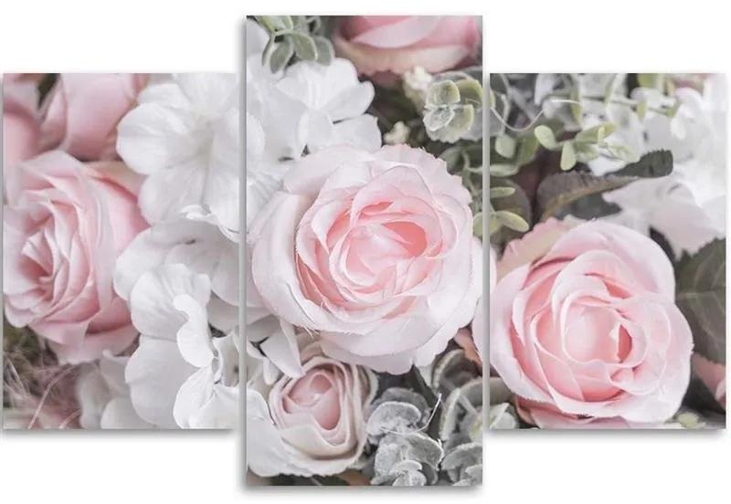 Gario Obraz na plátně Růžové růže - 3 dílný Rozměry: 60 x 40 cm