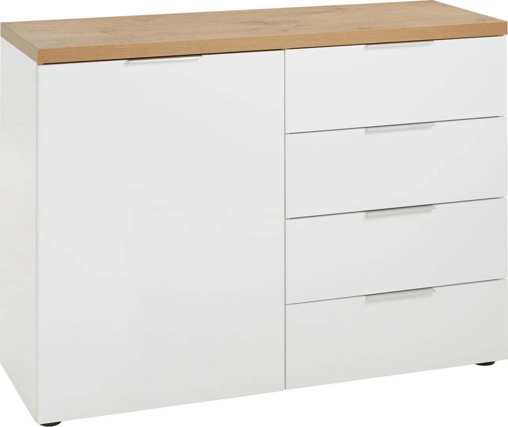 XXXLutz ŠIROKÁ KOMODA, bílá, barvy dubu, 120/89/43 cm Xora - Široké komody - 001027000407