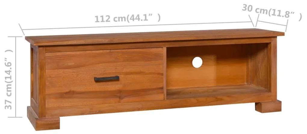 vidaXL TV stolek 112 x 30 x 37 cm masivní teakové dřevo