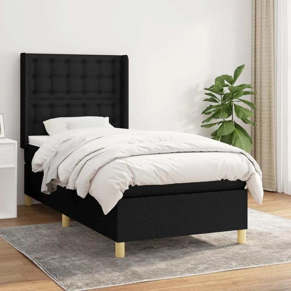 vidaXL Box spring postel s matrací 90x190 cm textil [3132279] Barva: tmavě hnědá