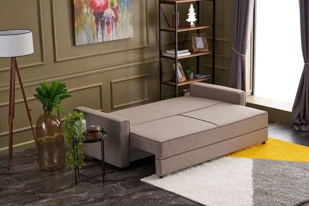 Designová rozkládací sedačka Sanjay 215 cm krémová