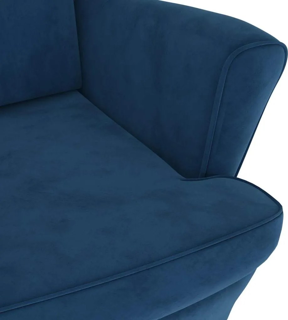vidaXL Křeslo ušák se stoličkou samet [3115930] Barva: Růžová