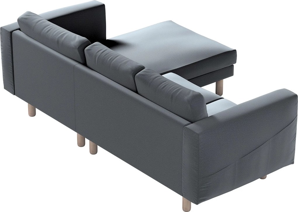 Potah na pohovku IKEA Norsborg 3-místná se šezlongem barva šedá látka sametová
