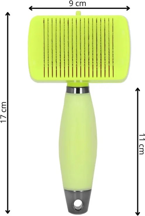 Samočistící kartáč na srst SPRINGOS PA0265 zelený
