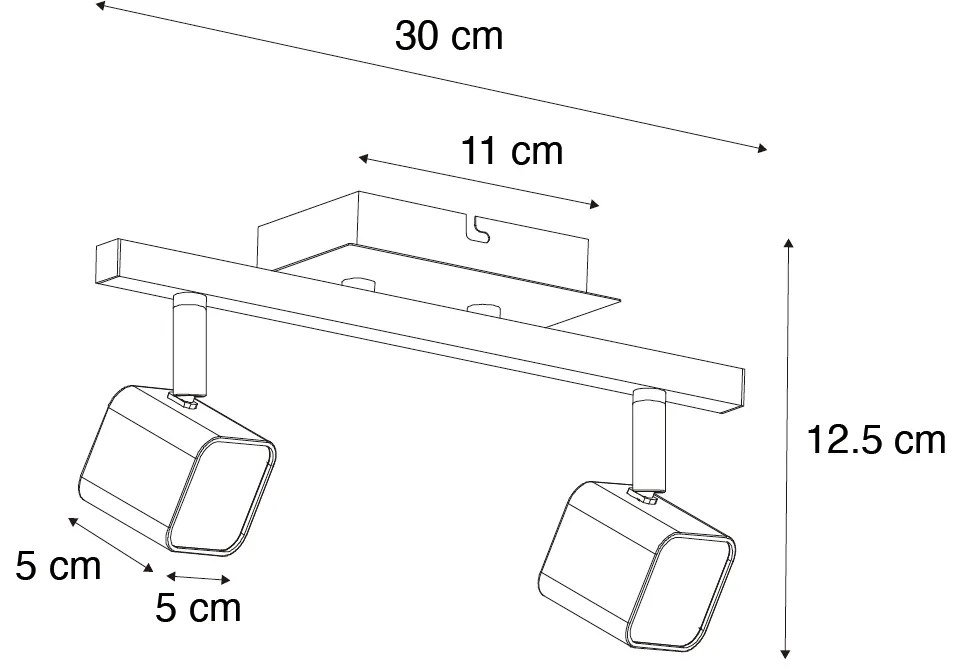 Moderní stropní svítidlo černé vč. LED 2-světlo - Nola