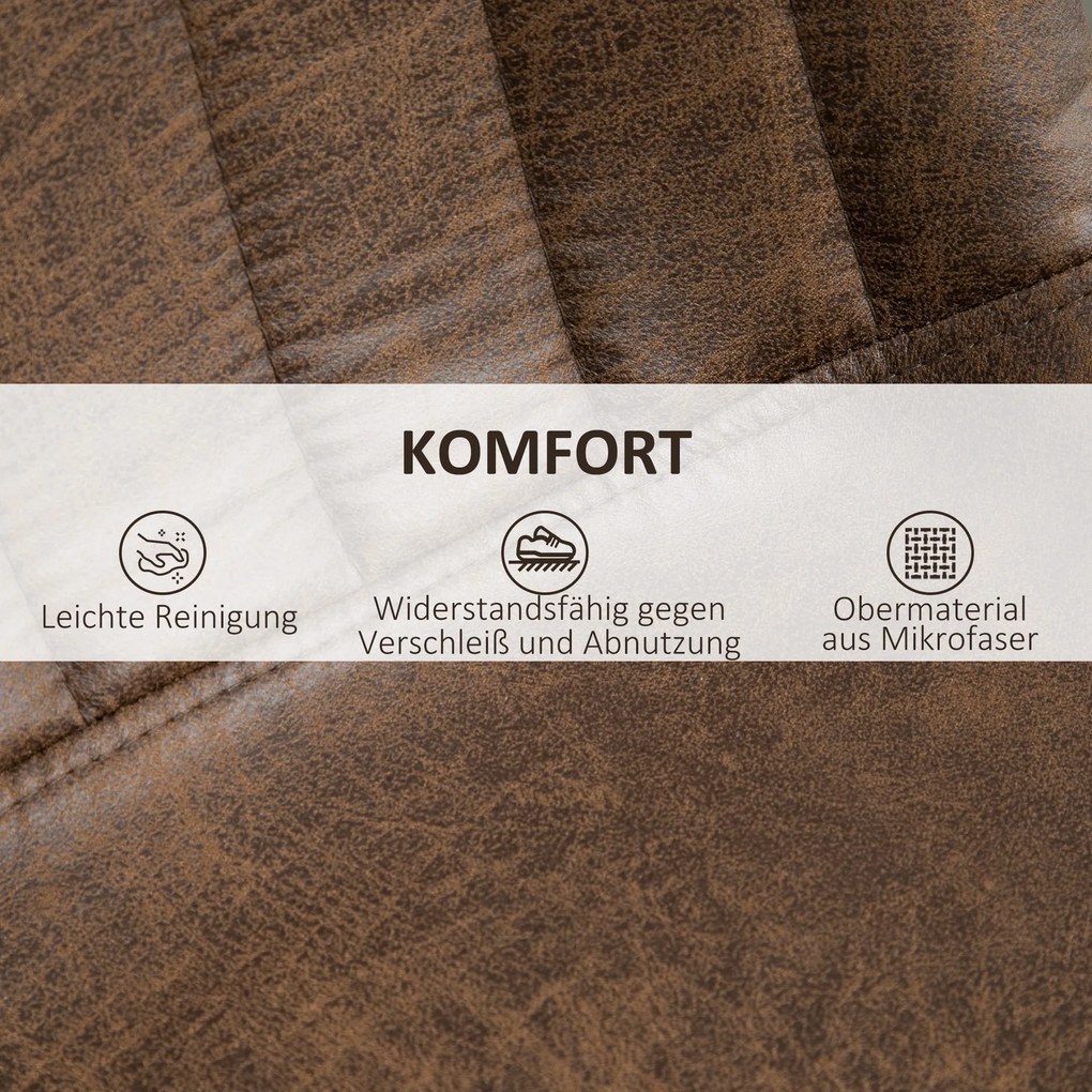 HOMCOM sada 2 barových židlí kuchyňská židle výškově nastavitelná s podnožkami otočná židle hnědá polyester 43 x 46 5 x 89-110 cm pro bar kuchyň