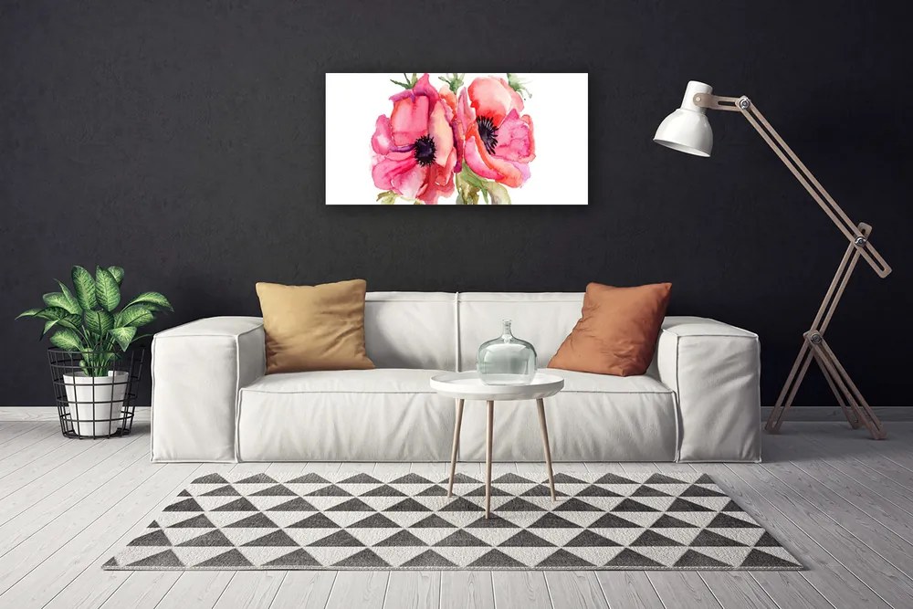 Obraz na plátně Květiny Akvarely 100x50 cm