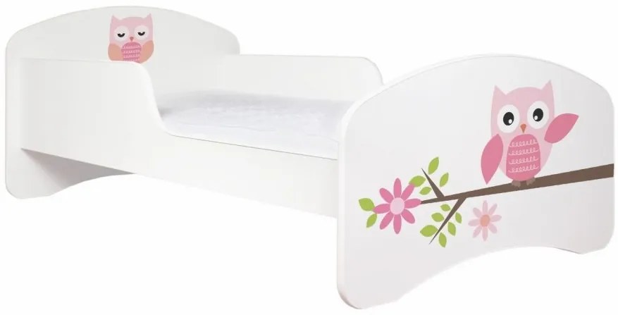 Svět pokojů Dětská postel Zvířátka - RŮŽOVÁ SOVIČKA + matrace zdarma Barva: Růžová, Úložný prostor: ANO, Rozměr: 180x90 cm