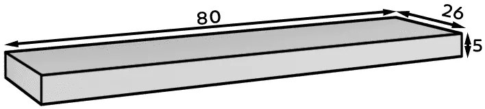 Nástěnná police Cora 60 cm Barva: Sonoma