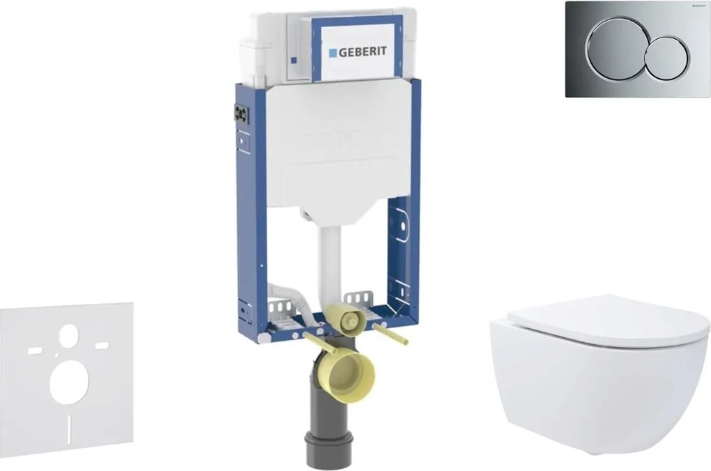 SANITINO - Set předstěnové instalace, klozetu Oudee a sedátka softclose, tlačítko Sigma01, lesklý chrom SANI11CA1188