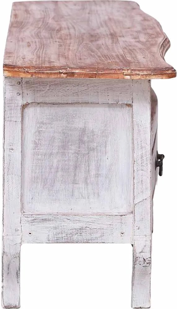 TV stolek 120 x 30 x 40 cm bílý masivní recyklované dřevo 283902