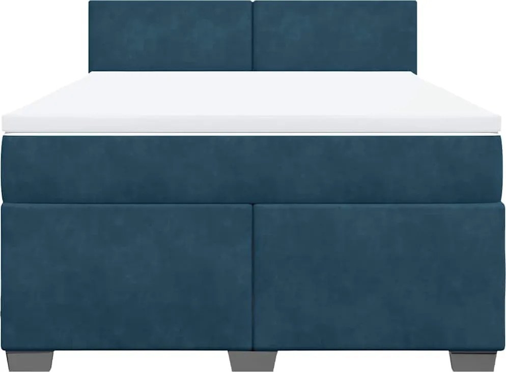 Box spring postel s matrací tmavě modrá 140x190 cm samet 3286304