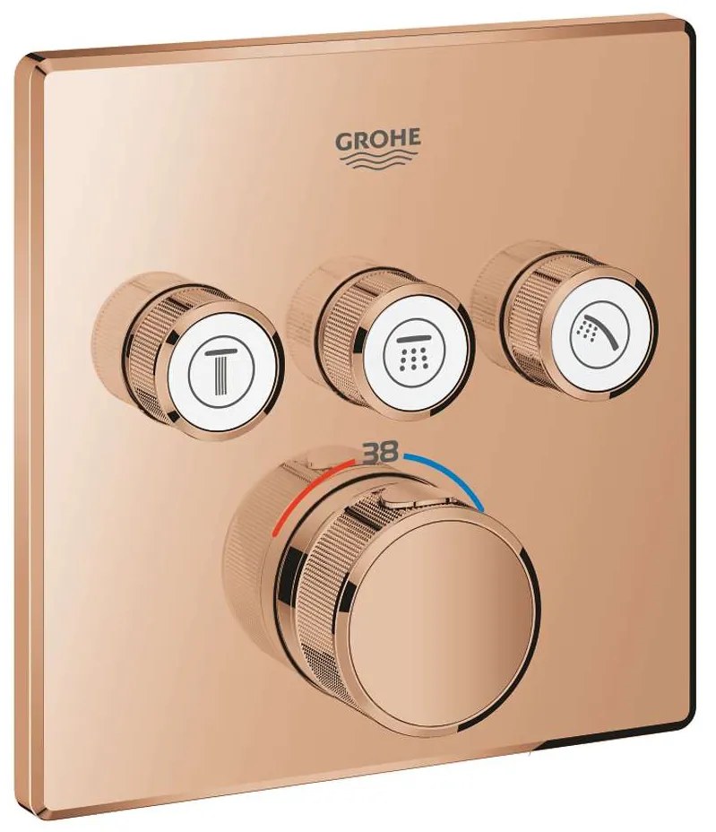 Grohe Grohtherm SmartControl - Termostatická baterie pod omítku, pro 3 spotřebiče, Warm Sunset 29126DA0
