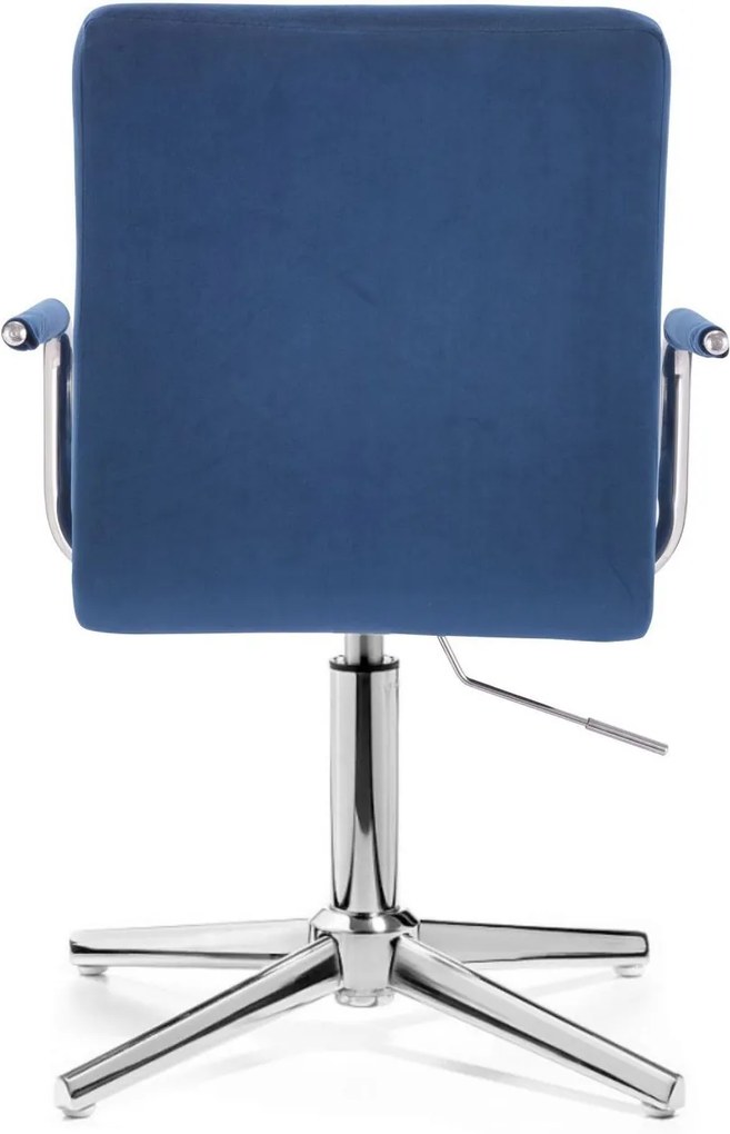 LuxuryForm Židle VERONA VELUR na stříbrném kříži - modrá
