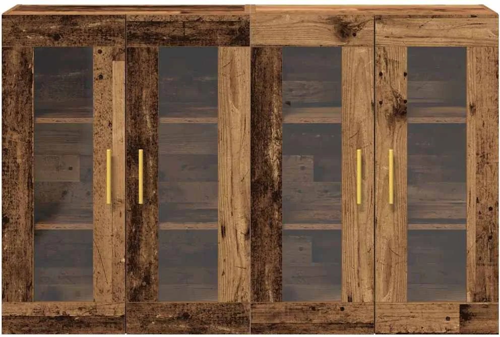 Nástěnné skříně 2 ks Staré dřevo 69,5 x 34 x 90 cm 3334305
