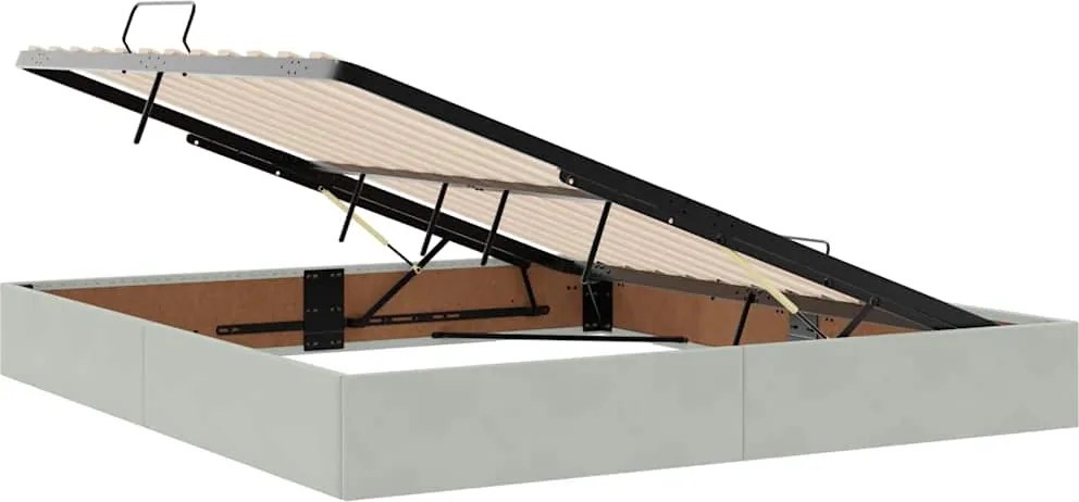 Postel s úložným prostorem a matrací Světle šedá 160 x 200 cm 3372159