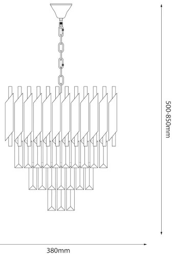 Lustr na řetězu CRISTAL 5xE14/40W/230V zlatá/černá