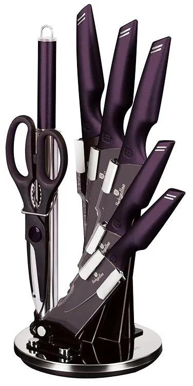 BERLINGERHAUS Sada nožů ve stojanu 8 ks Purple Eclipse Collection BH-2587