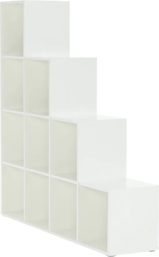 Regál pyramida, bílý, DTD laminovaná, NORAH