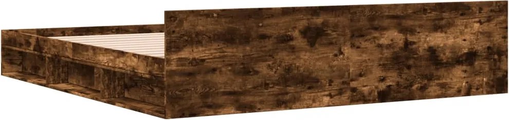 Rám postele se zásuvkami kouřový dub 200 x 200 cm kompozit 3280724