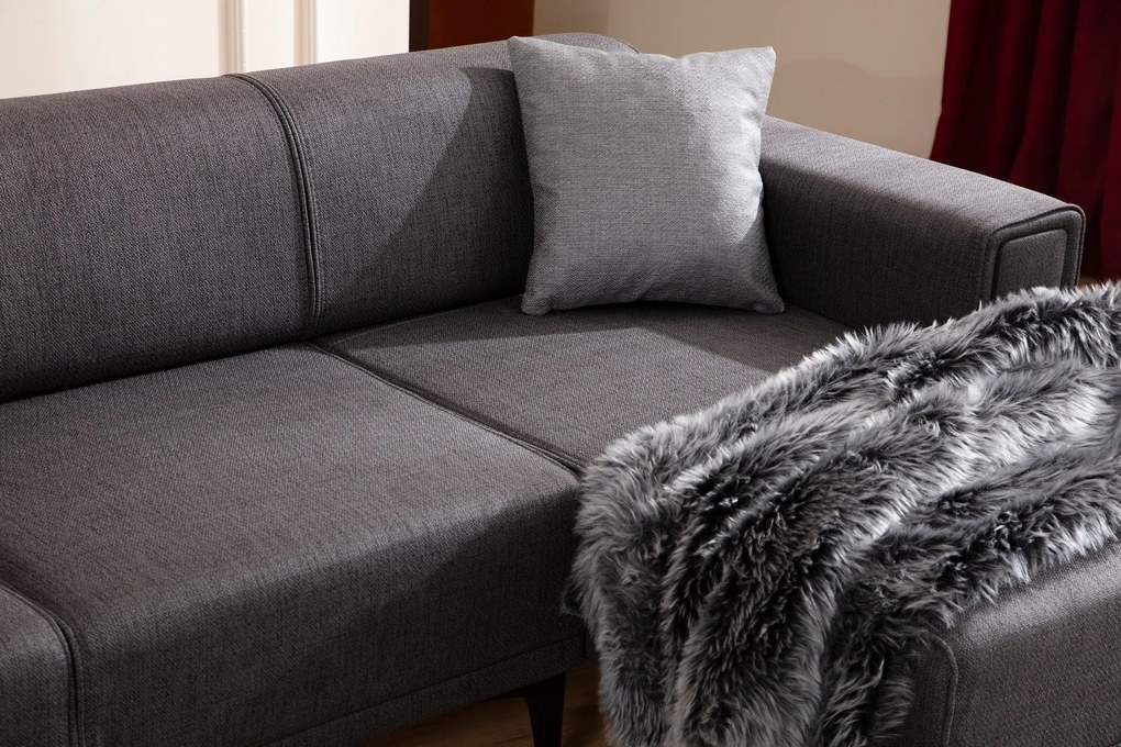 Hanah Home Rohová pohovka HORIZON tmavě šedá pravá
