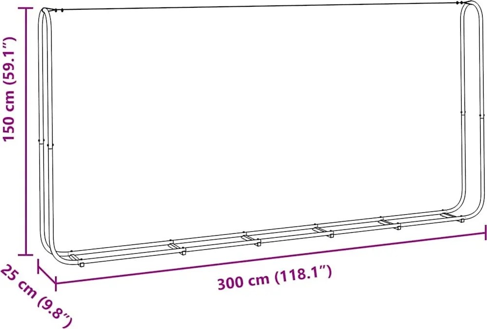 vidaXL Stojan na palivové dřevo 300x25x150 cm Pozinkovaná ocel [4100707]