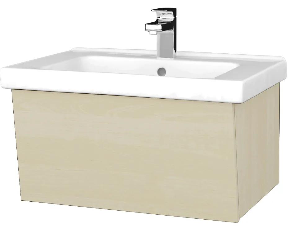 Dřevojas Koupelnová skříň INVENCE SZZ 65 (umyvadlo Harmonia) Varianta: L01 Bílá vysoký lesk / D01 Beton