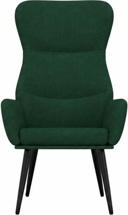 relaxační křeslo, odpočinkové, dřevo/kov/textil, 96x68x79 cm, nohy černé/tmavě zelená, Dekorino KR20260059