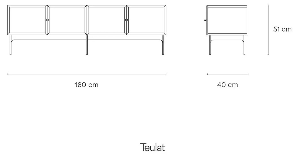 Tv skříňka blur 4 dvěřová 180 x 50 přírodní MUZZA