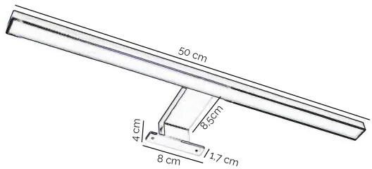 ONLI-LED Koup. osvětlení zrcadla NEMO LED/5,5W/230V 4000K 50cm IP44 lesklý chrom