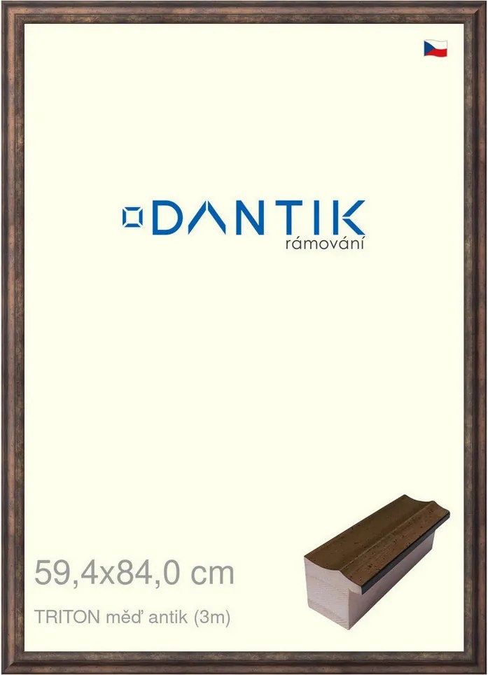DANTIK rámeček 59,4x84 | TRITON měď antik (Plexi Čiré)