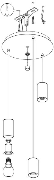 Eglo 98663 - Lustr na lanku POZUETA 3xE27/40W/230V