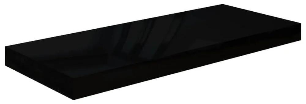 Petromila Plovoucí nástěnné police 4 ks lesklé černé 60x23,5x3,8 cm MDF