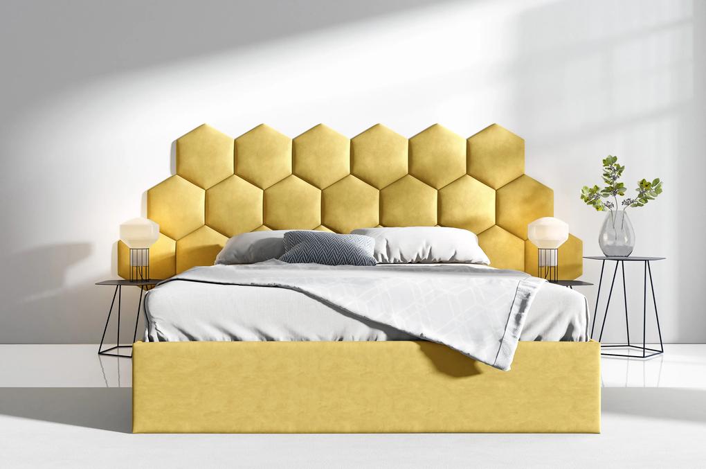 Eka Čalouněná postel Lucy 3 - 180x200 cm Barva látky Trinity: (2317) Oranžová, Úložný prostor: Bez úložného prostoru