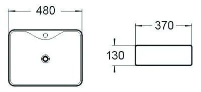 Keramické umyvadlo na desku MEXEN EVA 49x38 cm bílé