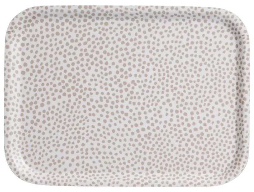 Malý obdélníkový tác Dots beige 27x20, Klippan Švédsko