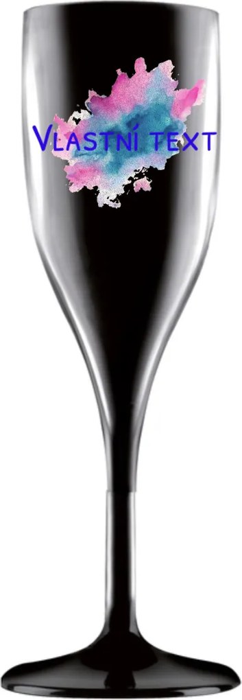 Personalizovaná nerozbitná prosecco sklenice s barevnou skvrnou