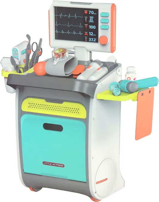 LEAN Toys Sada malého doktora lékařský vozík RTG EKG světla zvuk 36 ks