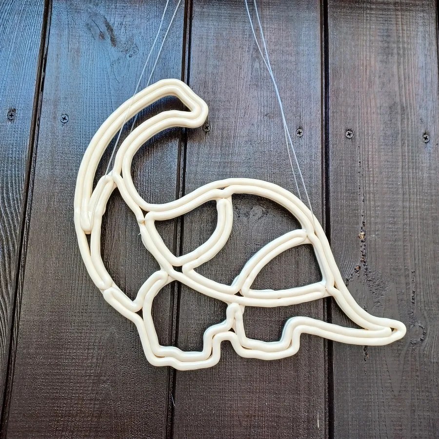 ECOprint vánoční ozdoba dinosaurus 30 cm bílá, 3D tisk, plast, venkovní