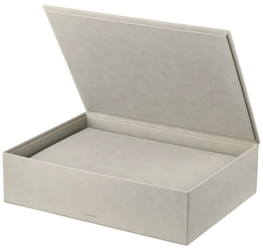 Béžové úložné boxy v sadě 2 ks s víkem z umělé kůže 40x30x11 cm Sahla – Blomus