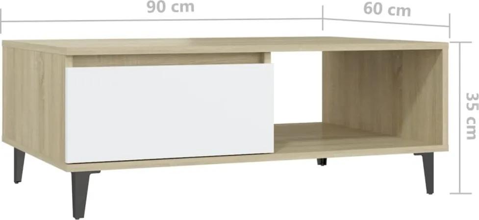 vidaXL Konferenční stolek 90 x 60 x 35 cm dřevotříska [806009] Barva: hnědý dub