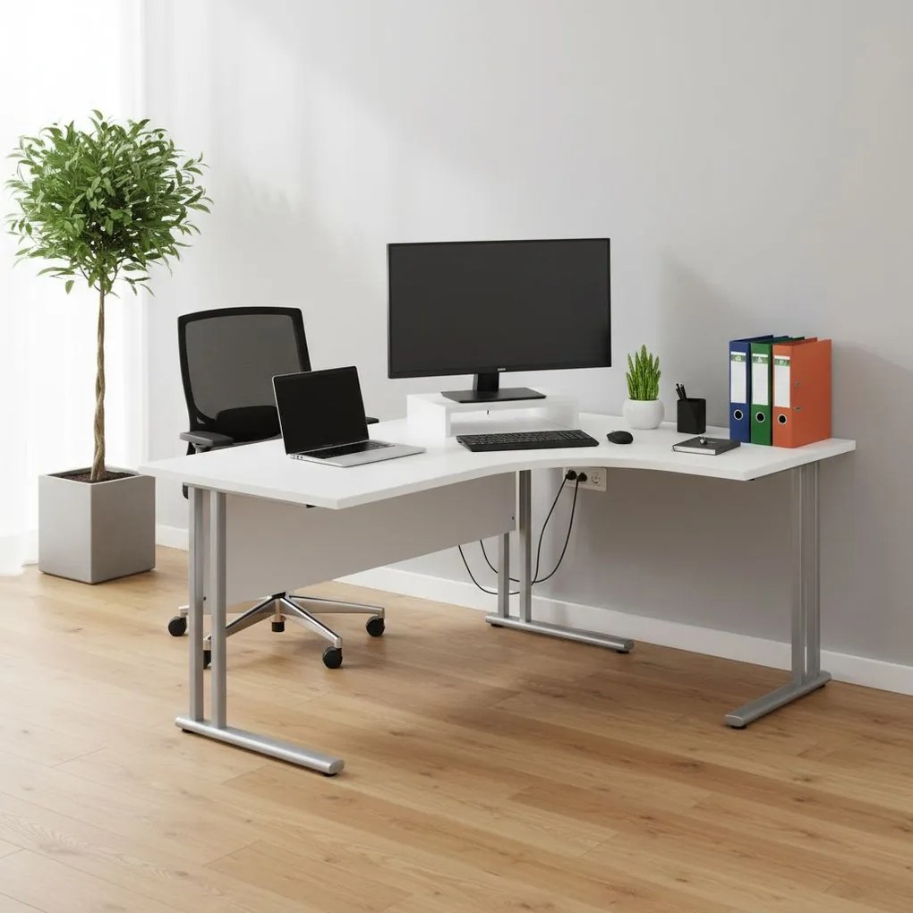 Ergonomický stůl Visio 140 x 100 cm, levý, bílá
