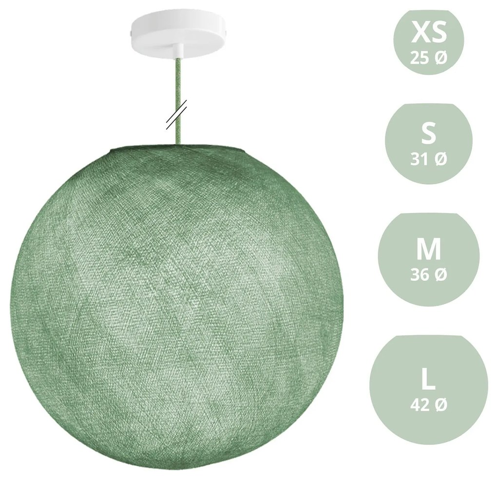 creative cables Závěsná lampa se stínidlem koule z PE vlákna, polyester Barva: Zelená, Průměr: S - Ø 31 Cm