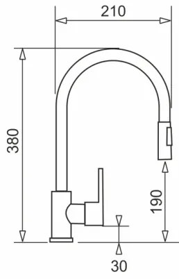 Pyramis 90941338 - Dřezová baterie s vytahovací sprškou IDEA černá matná