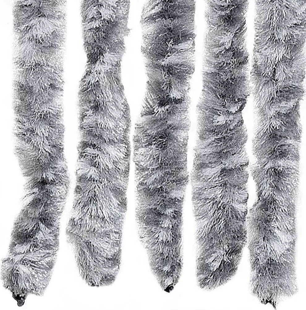 Závěs proti hmyzu bílý a šedý 56 x 185 cm Chenille 284279