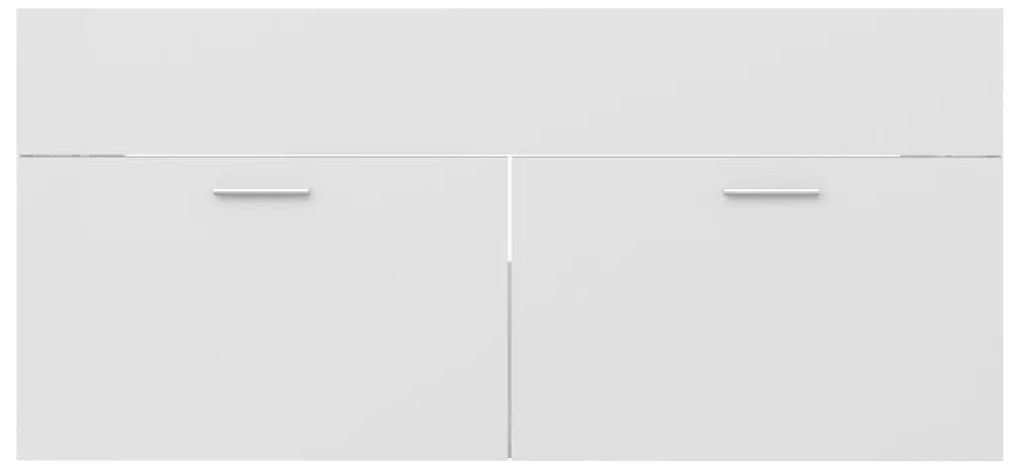 vidaXL 2dílný set koupelnového nábytku bílý vysoký lesk dřevotříska